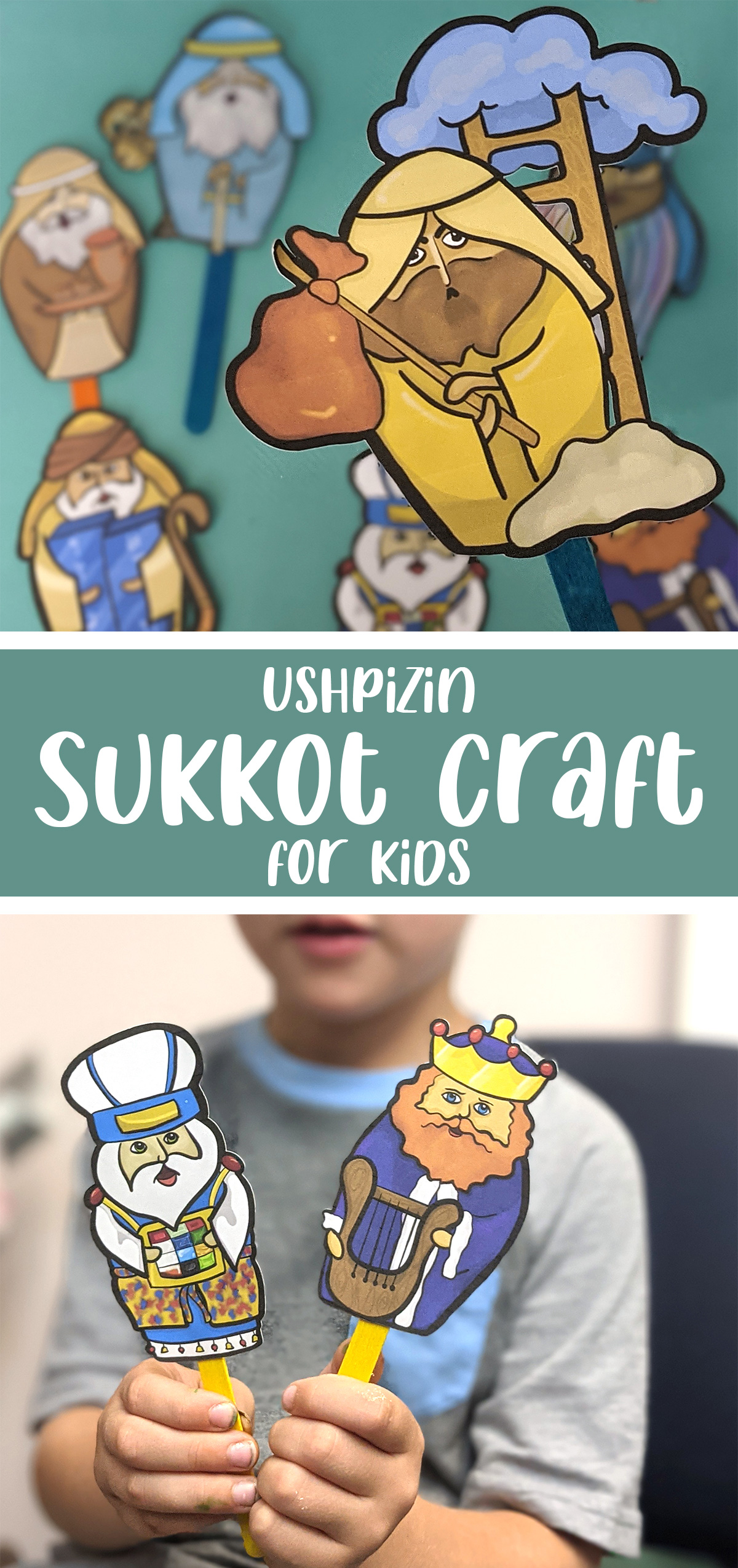 Printable Ushpizin Puppets - Sukkot Craft for Kids - Jewish Moms & Crafters