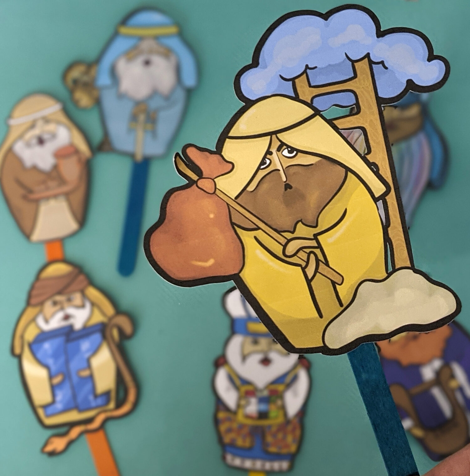 Printable Ushpizin Puppets - Sukkot Craft for Kids - Jewish Moms & Crafters