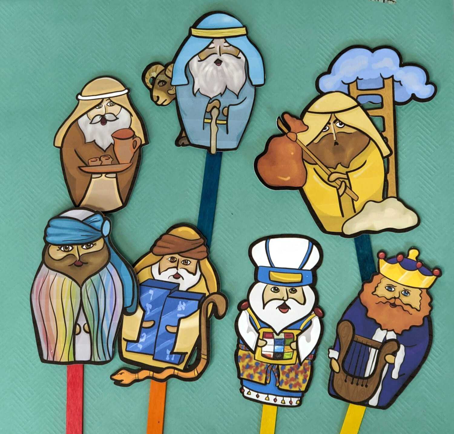 Printable Ushpizin Puppets - Sukkot Craft for Kids - Jewish Moms & Crafters