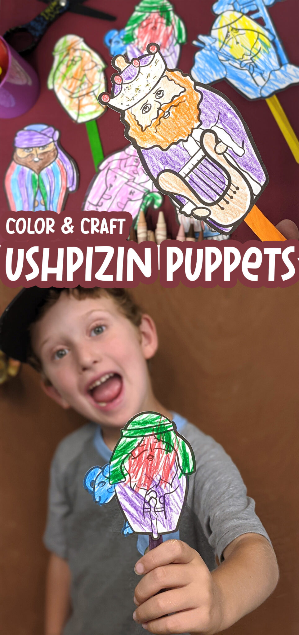 Printable Ushpizin Puppets - Sukkot Craft for Kids - Jewish Moms & Crafters