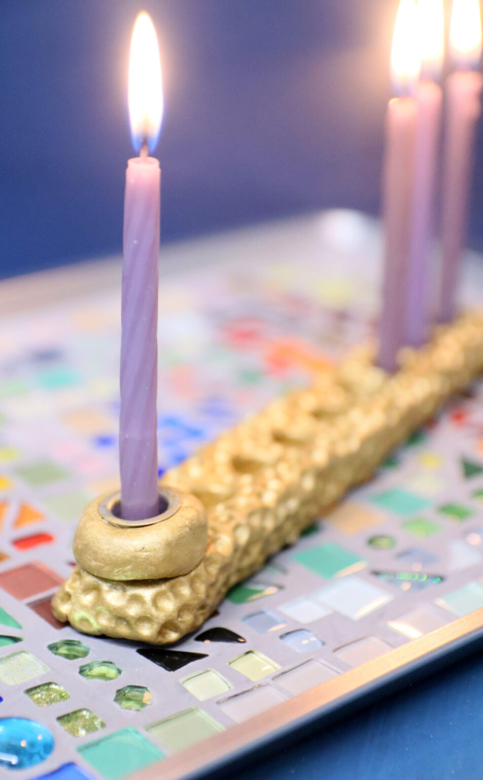 DIY Air Dry Clay Menorah (Flame Tested) - Jewish Moms & Crafters