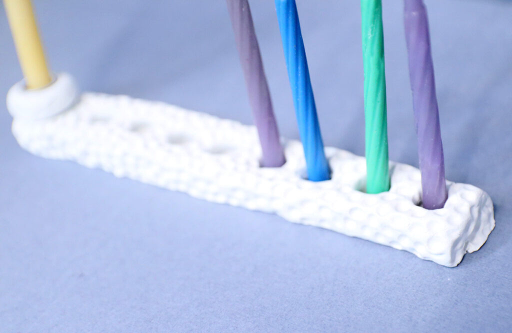 DIY Air Dry Clay Menorah (Flame Tested) - Jewish Moms & Crafters