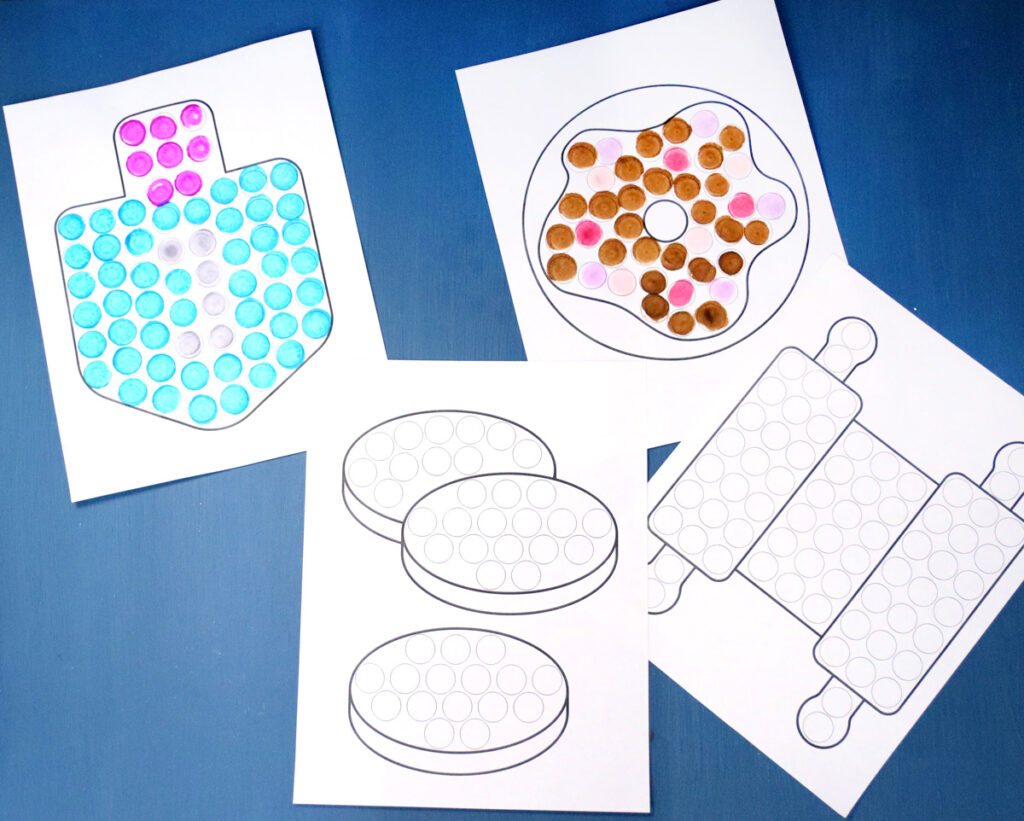 Hanukkah Preschool Craft - Dot Art! - Jewish Moms & Crafters
