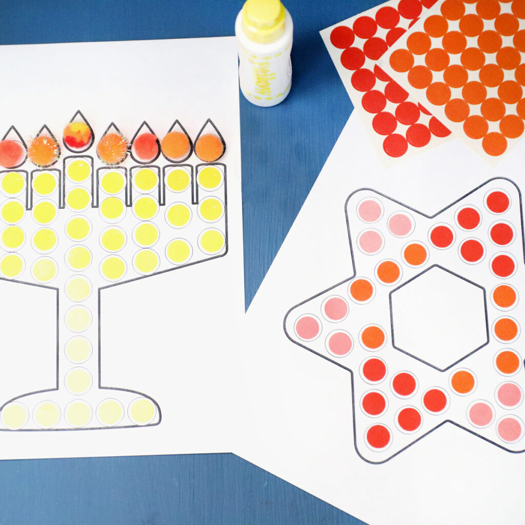 Hanukkah Preschool Craft - Dot Art! - Jewish Moms & Crafters