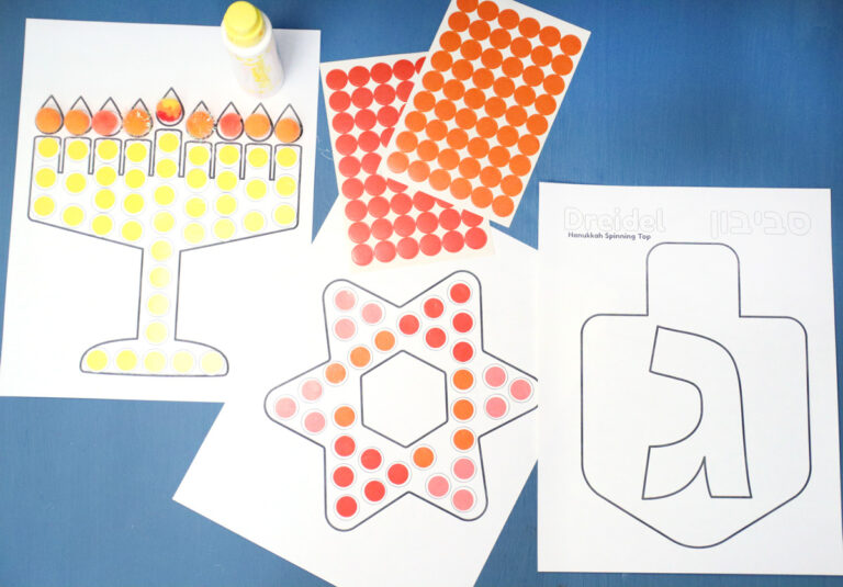 Hanukkah Preschool Craft - Dot Art! - Jewish Moms & Crafters