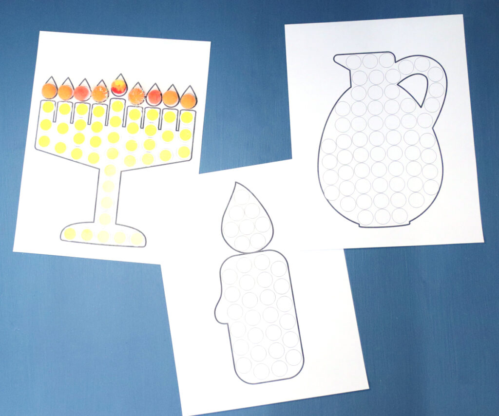 Hanukkah Preschool Craft - Dot Art! - Jewish Moms & Crafters