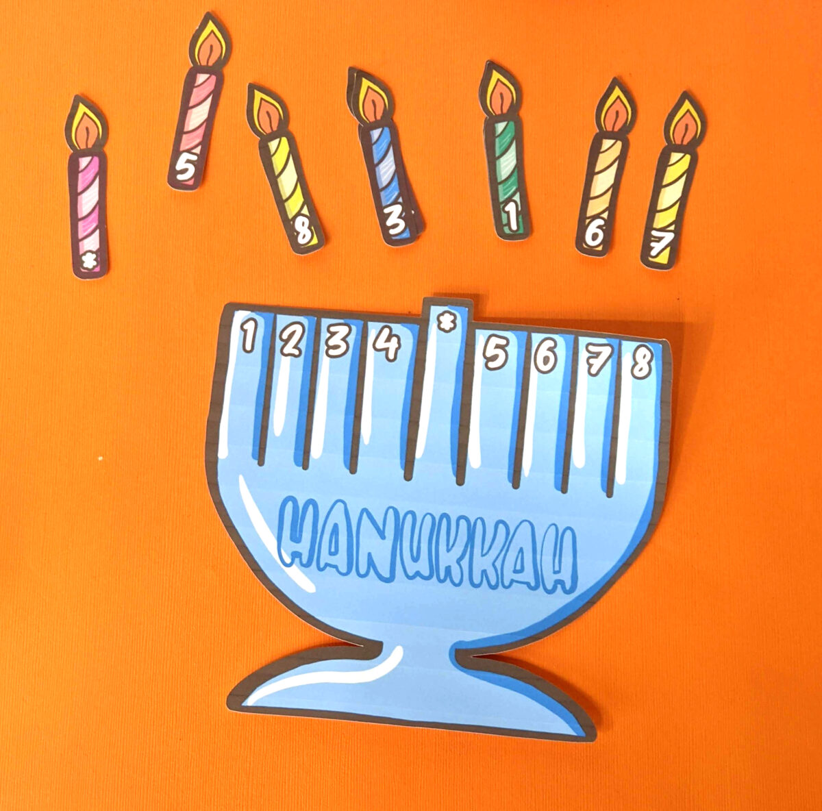 Clothespin Menorah Coloring Craft & Template - Jewish Moms & Crafters