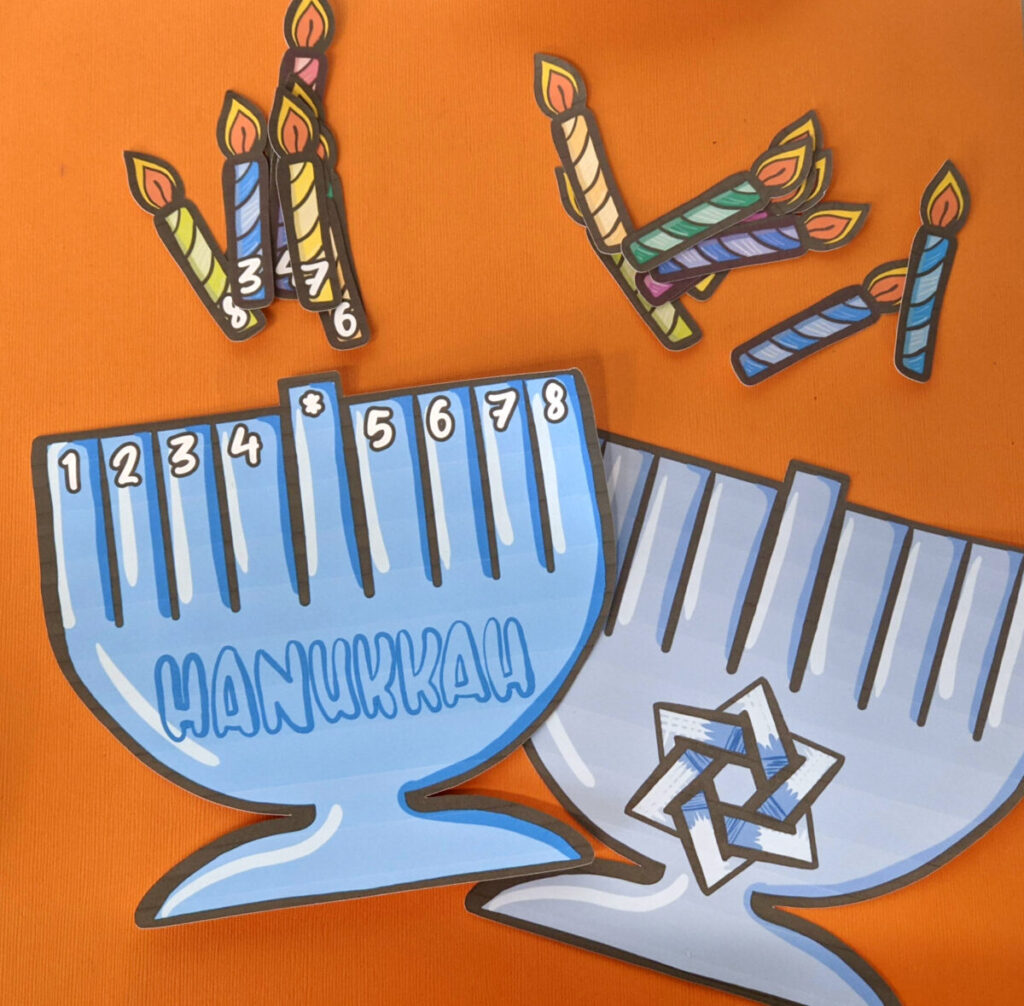 Clothespin Menorah Coloring Craft & Template - Jewish Moms & Crafters