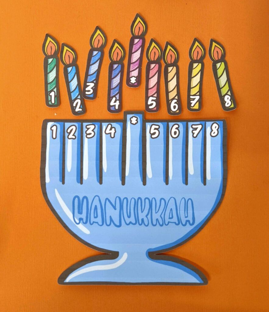 Clothespin Menorah Coloring Craft & Template - Jewish Moms & Crafters