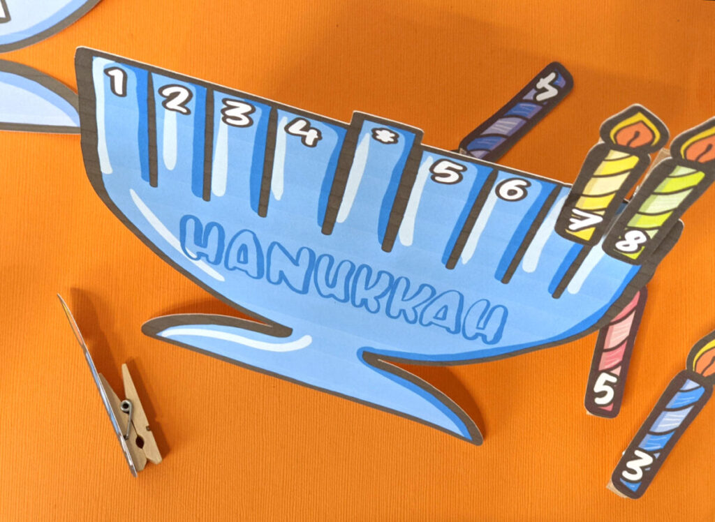 Clothespin Menorah Coloring Craft & Template - Jewish Moms & Crafters