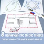 Hanukkah Dot to Dot Printable Worksheets for Kids - Jewish Moms & Crafters