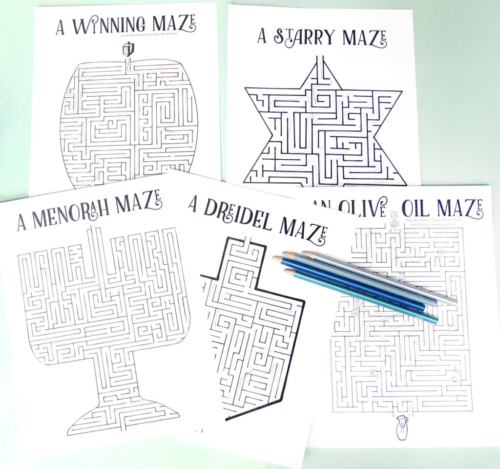 Hanukkah Mazes with a Free Printable! - Jewish Moms & Crafters