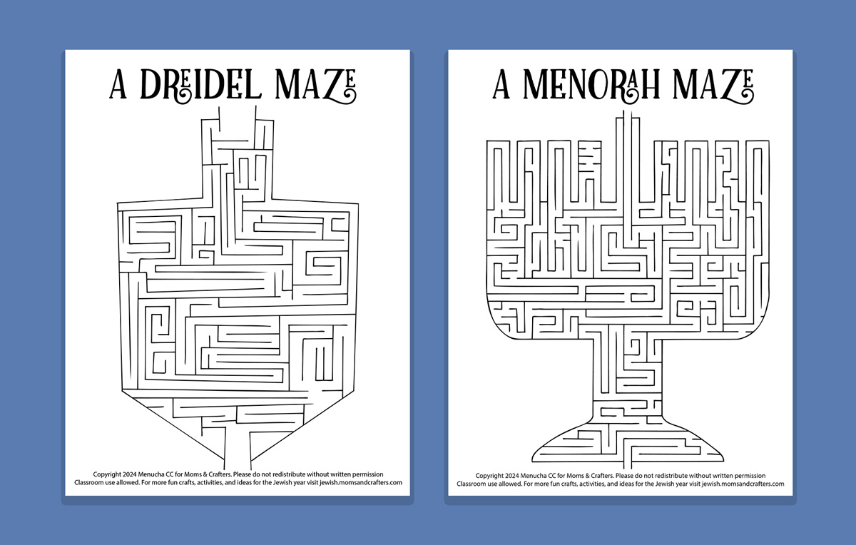 Hanukkah Mazes with a Free Printable! - Jewish Moms & Crafters