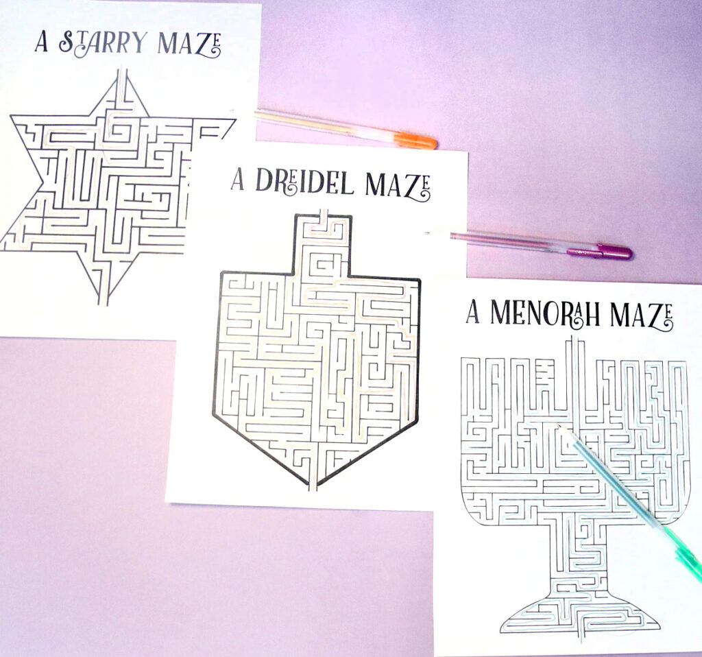 Hanukkah Mazes with a Free Printable! - Jewish Moms & Crafters