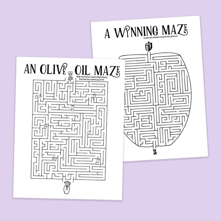 Hanukkah Mazes with a Free Printable! - Jewish Moms & Crafters