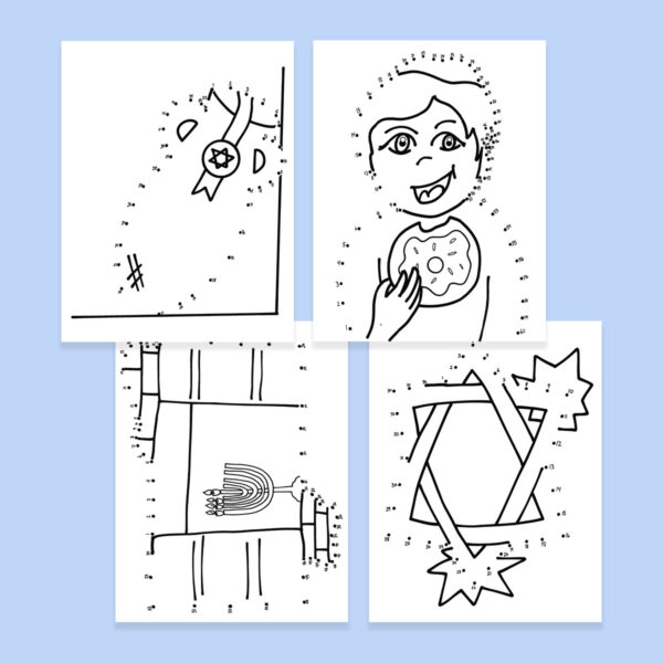 Hanukkah Dot to Dot Printable Worksheets for Kids - Jewish Moms & Crafters