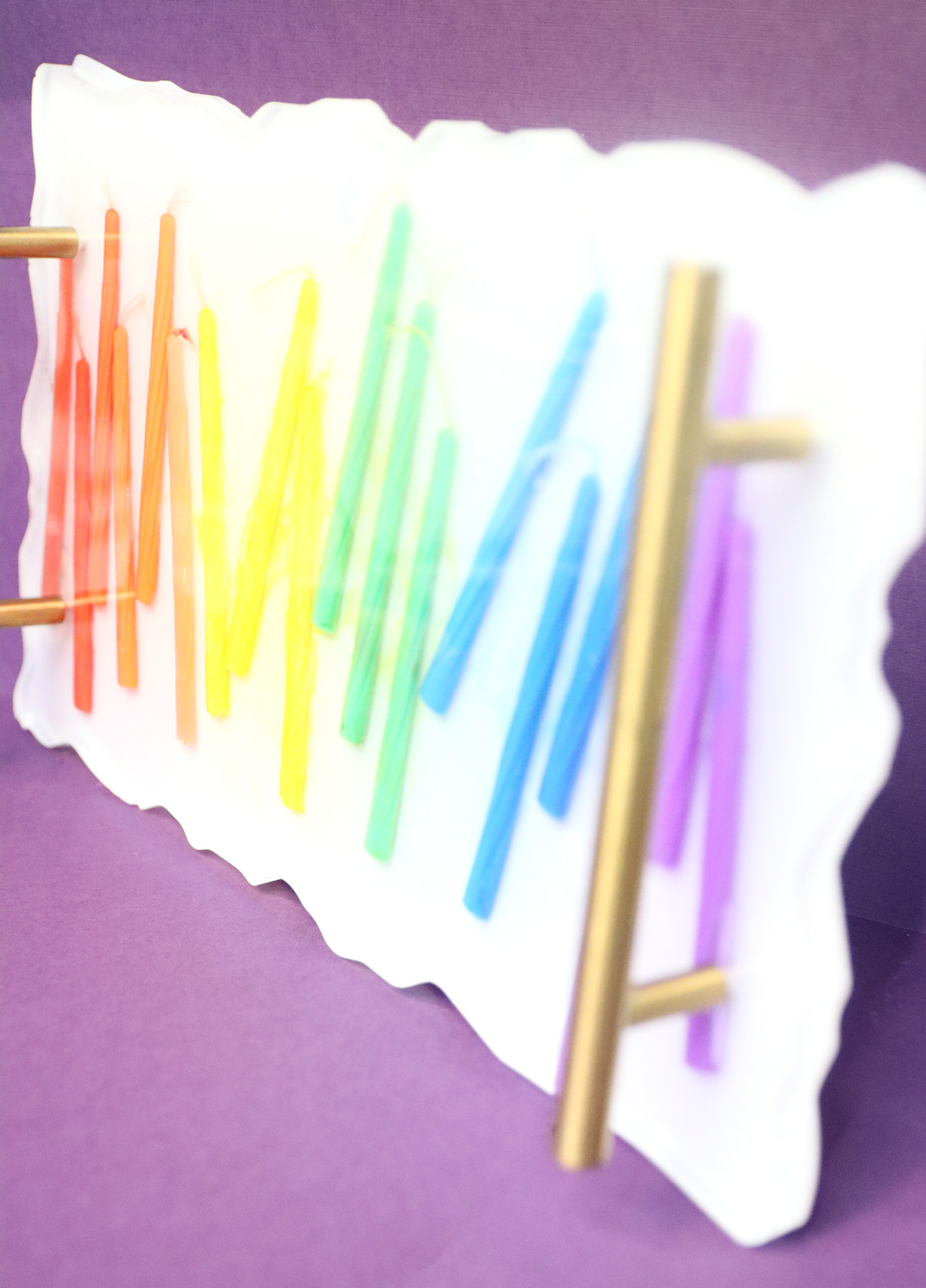Resin Menorah Tray with Chanukah Candles! - Jewish Moms & Crafters