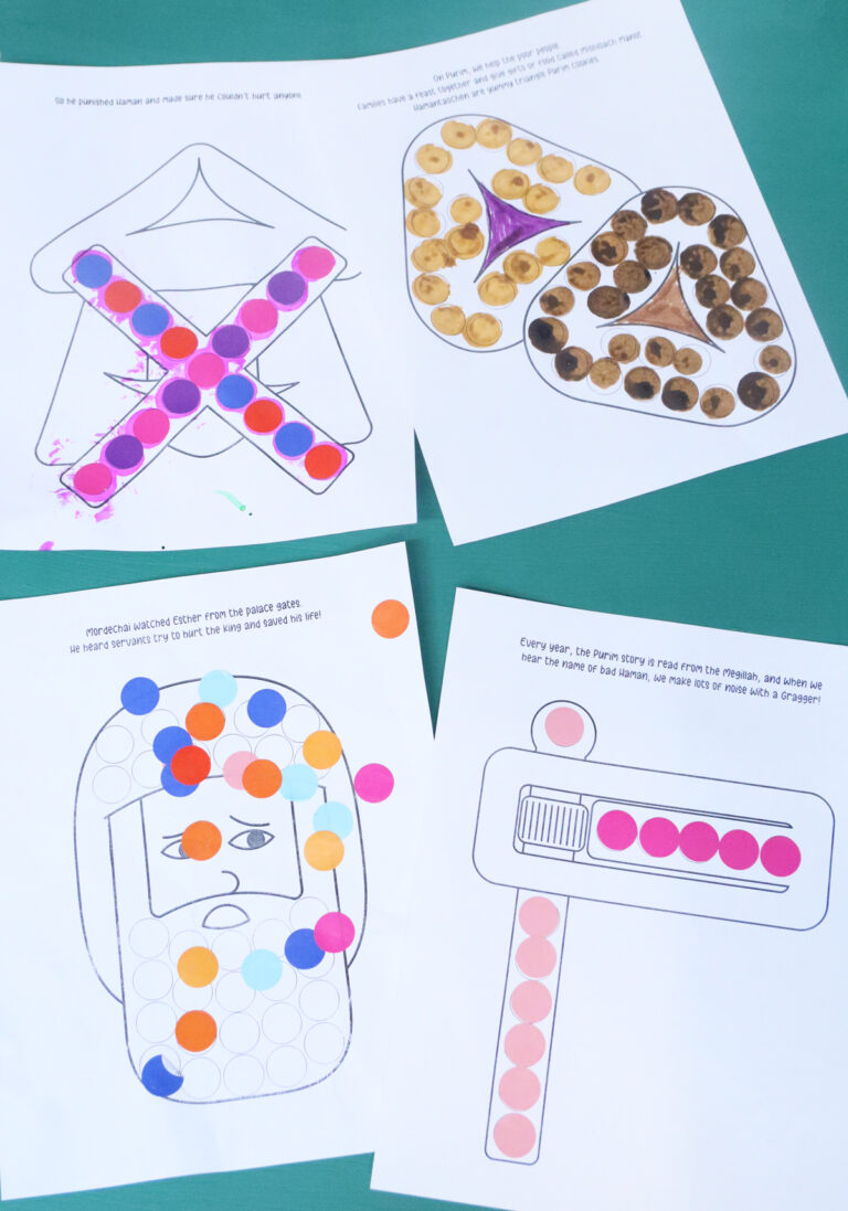 Preschool Megillah Activity - Do a Dot Art - Jewish Moms & Crafters