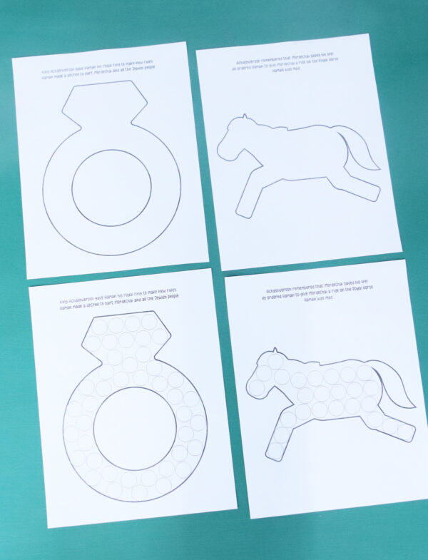 Preschool Megillah Activity - Do a Dot Art - Jewish Moms & Crafters