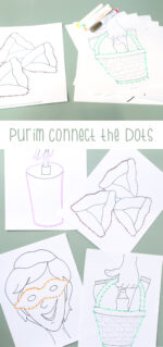Purim Dot to Dot Printable Worksheets for Kids - Jewish Moms & Crafters