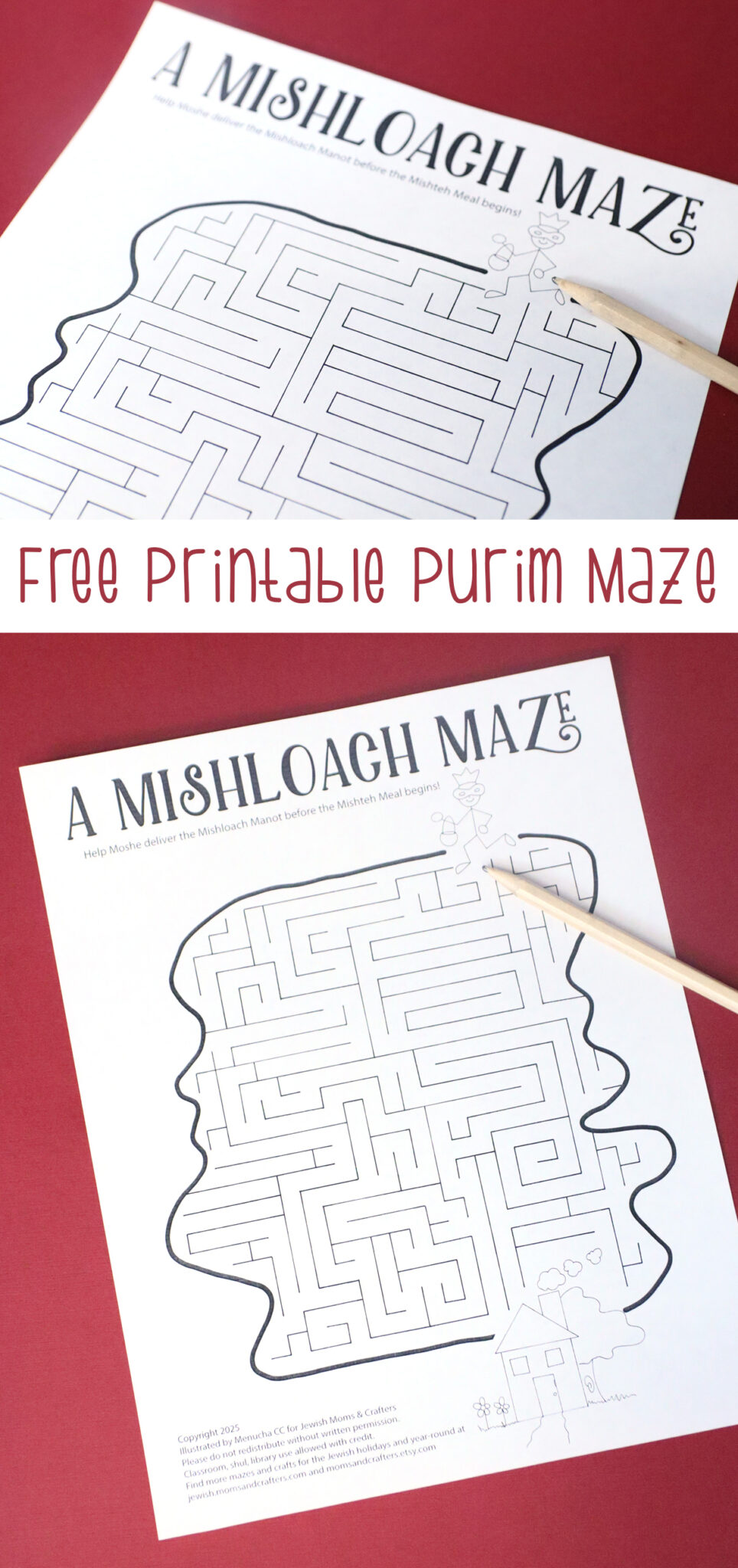 Purim Mazes - Free Printable Sample - Jewish Moms & Crafters