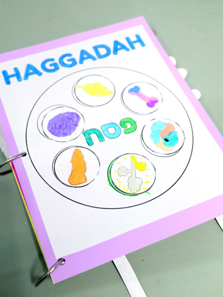 Kids' Interactive Haggadah Craft Template - Jewish Moms & Crafters