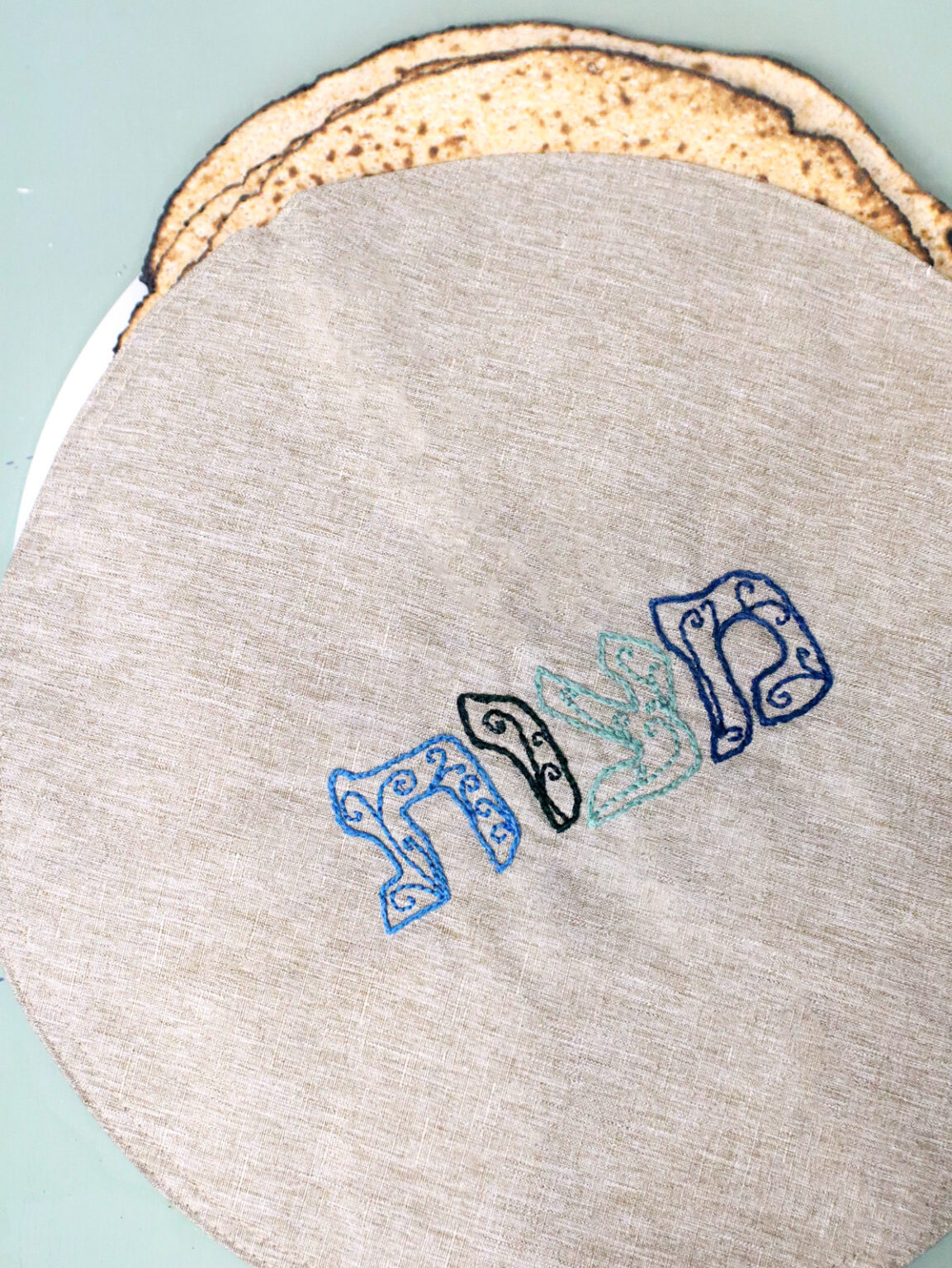 DIY Embroidered Matzah Cover Craft - Free pattern - Jewish Moms & Crafters