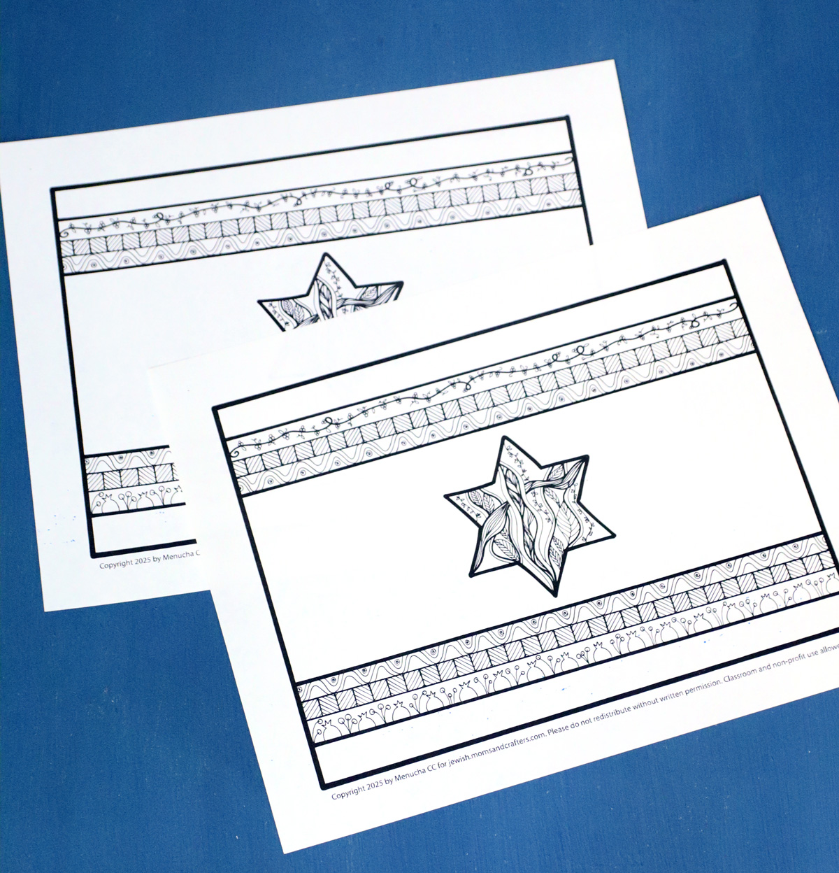 Flag of Israel Coloring Page (free printable) - Jewish Moms & Crafters