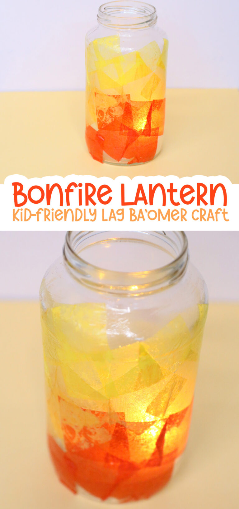 Lag BaOmer Craft "Bonfire in a jar" Lantern! - Jewish Moms & Crafters