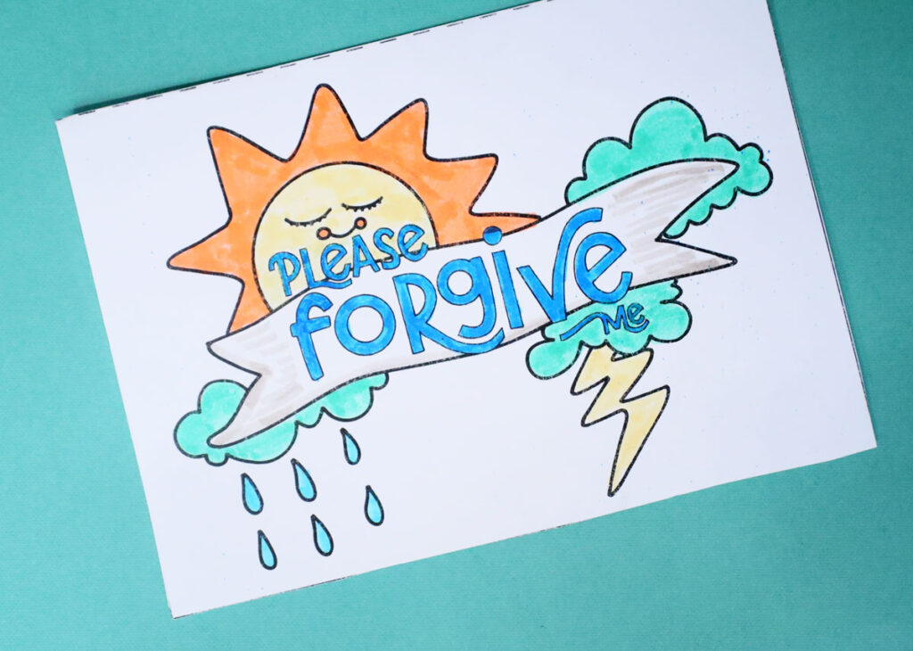 I'm Sorry Cards for Kids to Color & Craft - Jewish Moms & Crafters