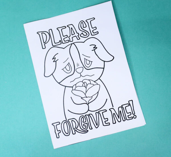 I'm Sorry Cards for Kids to Color & Craft - Jewish Moms & Crafters