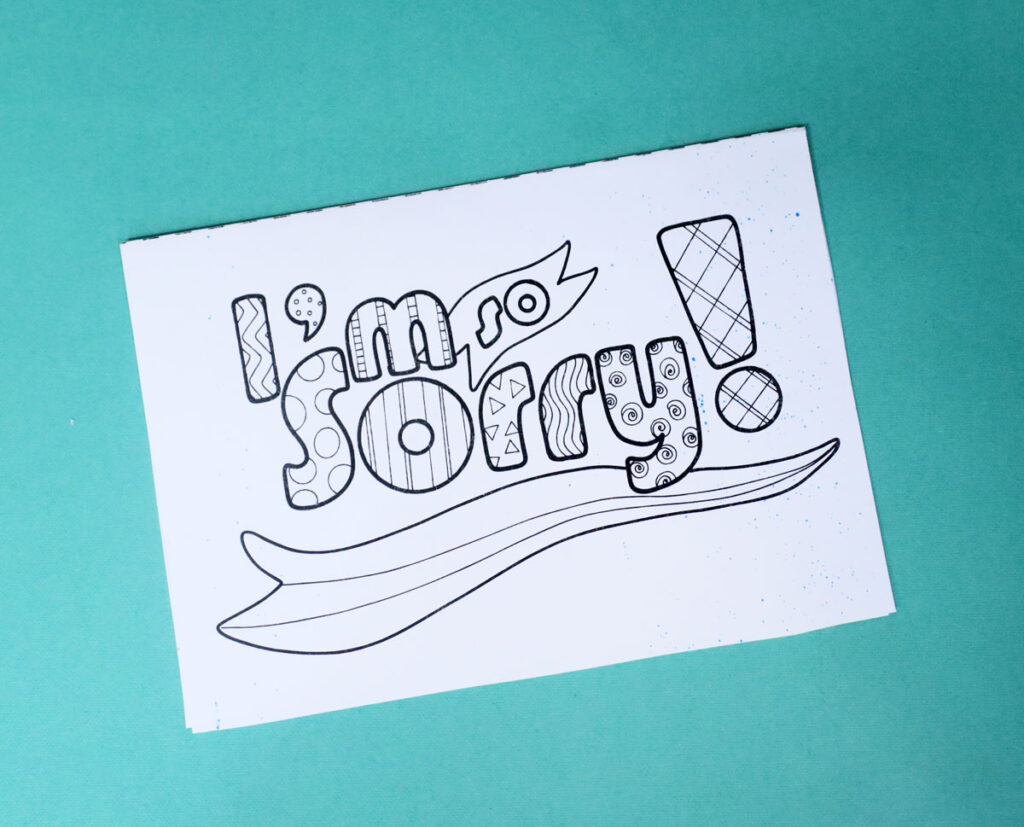I'm Sorry Cards for Kids to Color & Craft - Jewish Moms & Crafters