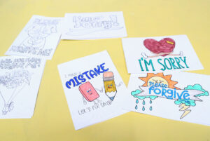 I'm Sorry Cards for Kids to Color & Craft - Jewish Moms & Crafters