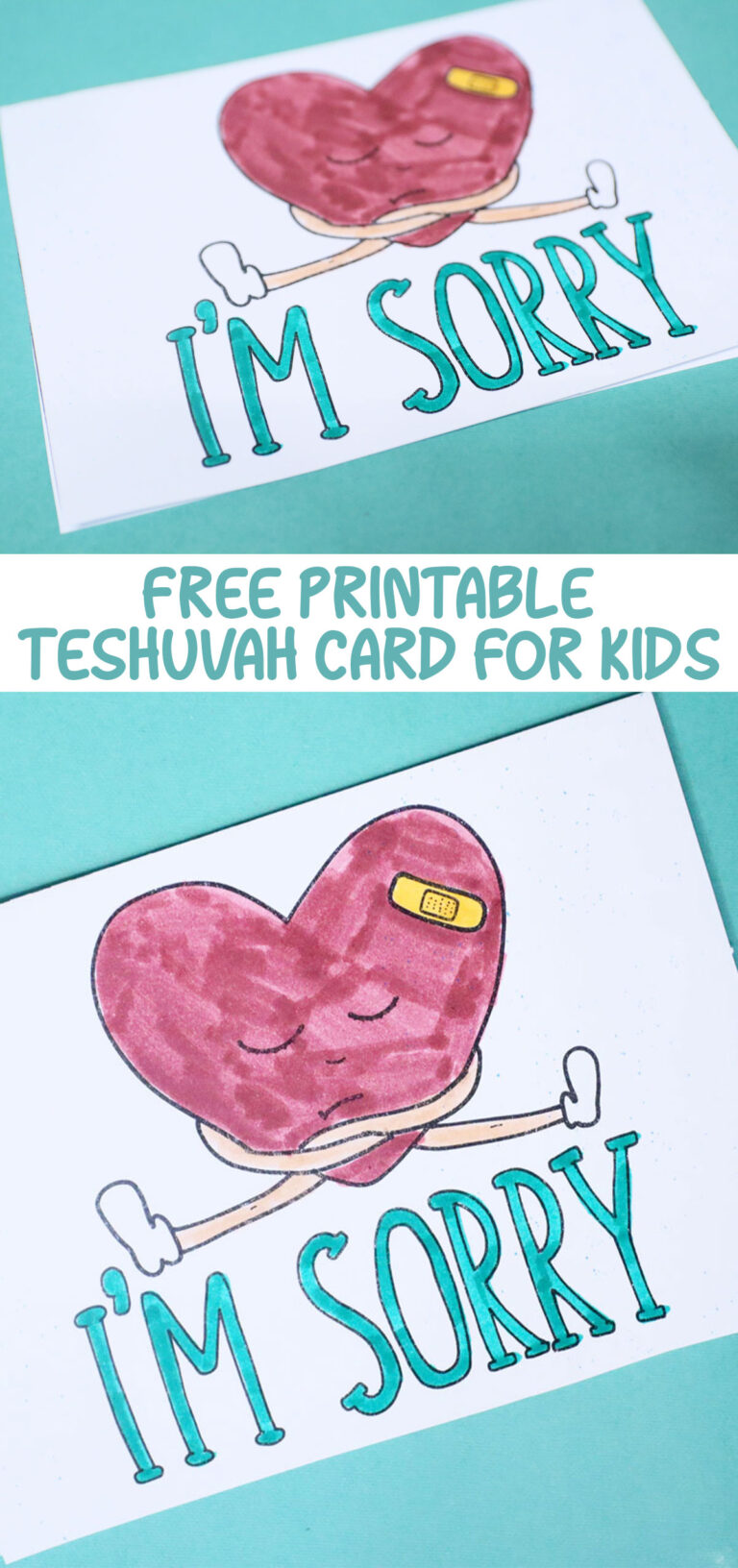 I'm Sorry Cards for Kids to Color & Craft - Jewish Moms & Crafters