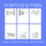 I'm Sorry Cards for Kids to Color & Craft - Jewish Moms & Crafters