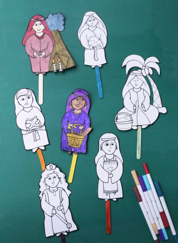 Neviot Puppets - The 7 Prophetesses Craft for Kids