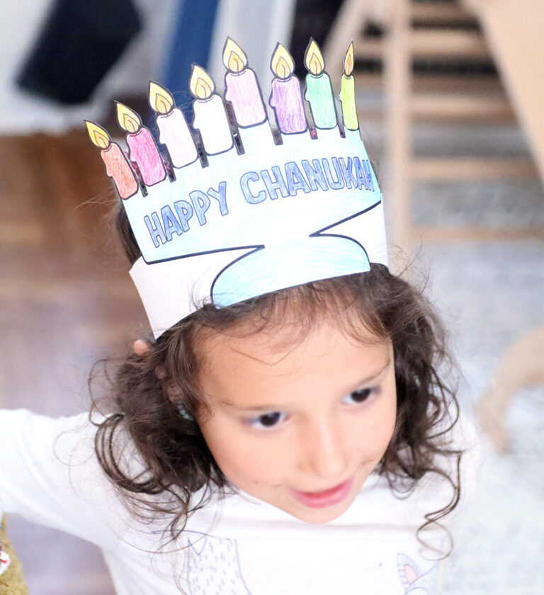 Hanukkah Menorah Crown Craft - Free Printable - Jewish Moms & Crafters