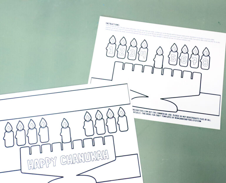 Hanukkah Menorah Crown Craft - Free Printable - Jewish Moms & Crafters