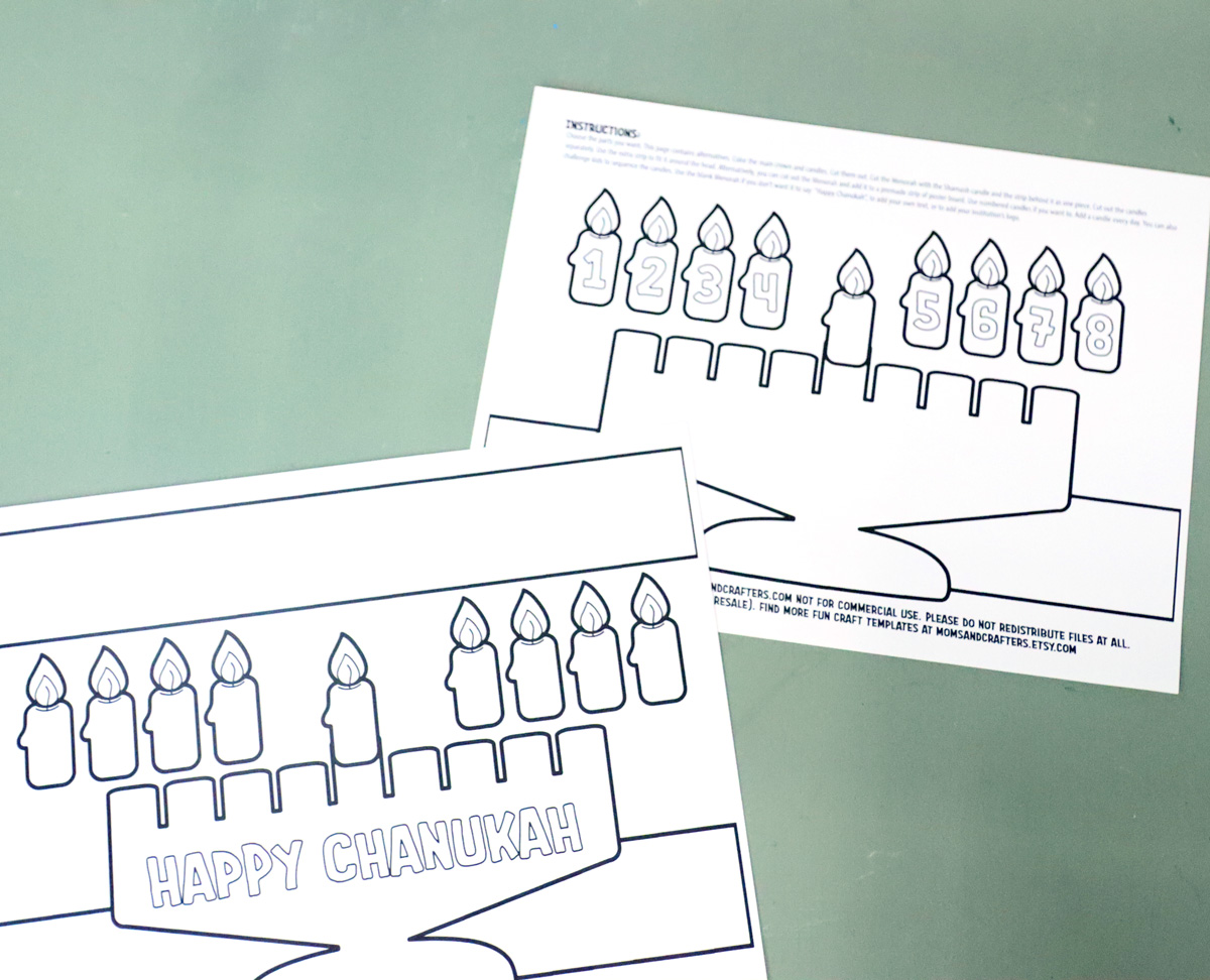 Hanukkah Menorah Crown Craft - Free Printable - Jewish Moms & Crafters