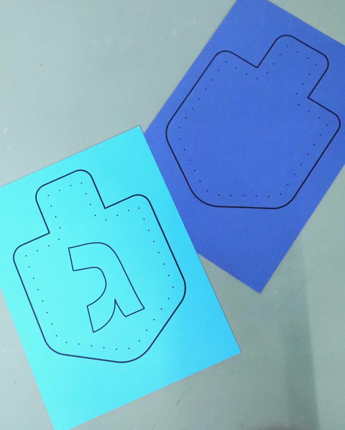 Dreidel Sewing and Lacing Craft for Kids - Free Templates