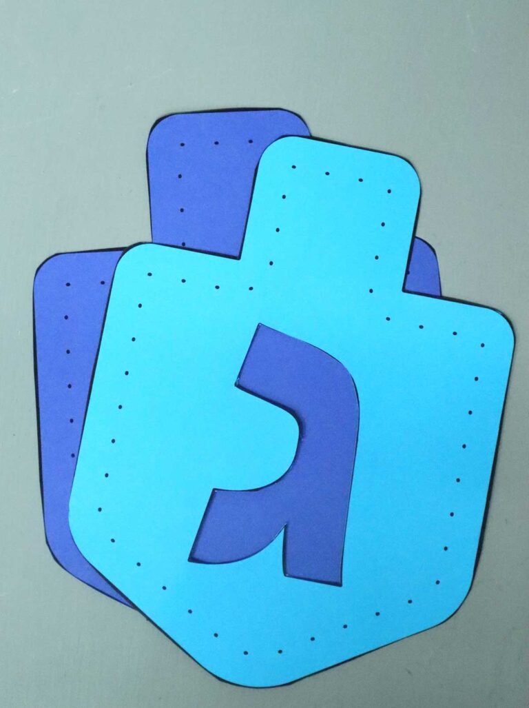 Dreidel Sewing and Lacing Craft for Kids - Free Templates