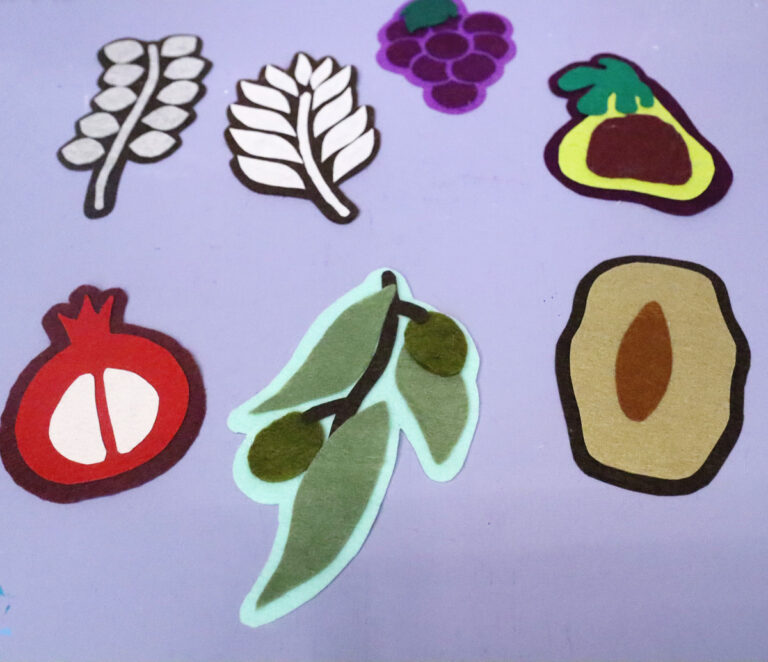 Felt Shivat Haminim Template - DIY Garland - Jewish Moms & Crafters