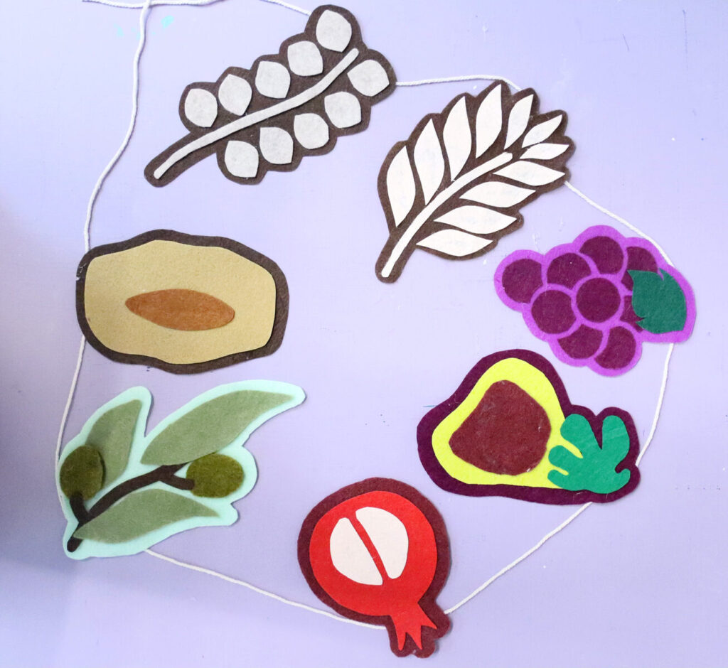 Felt Shivat Haminim Template - DIY Garland - Jewish Moms & Crafters