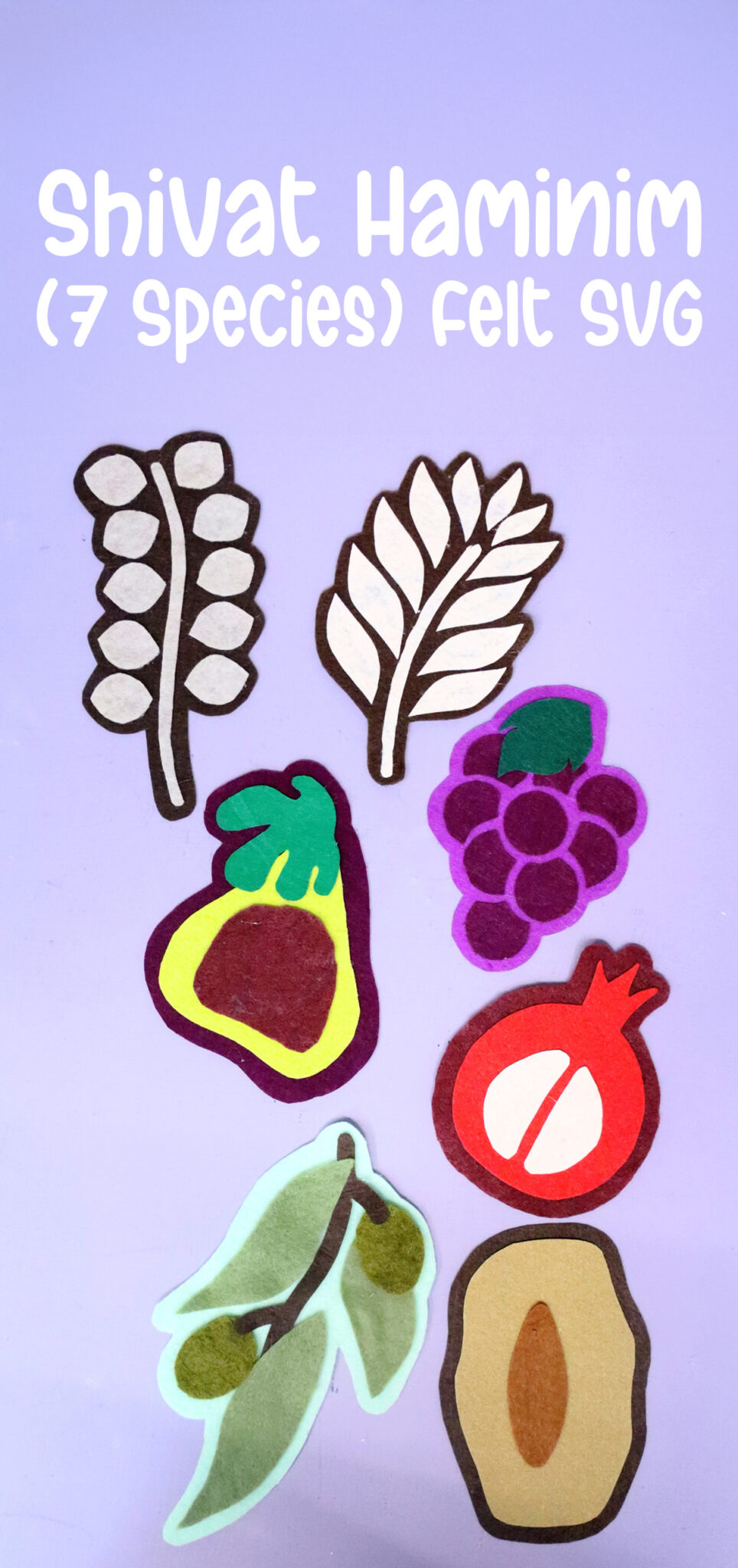 Felt Shivat Haminim Template - DIY Garland - Jewish Moms & Crafters