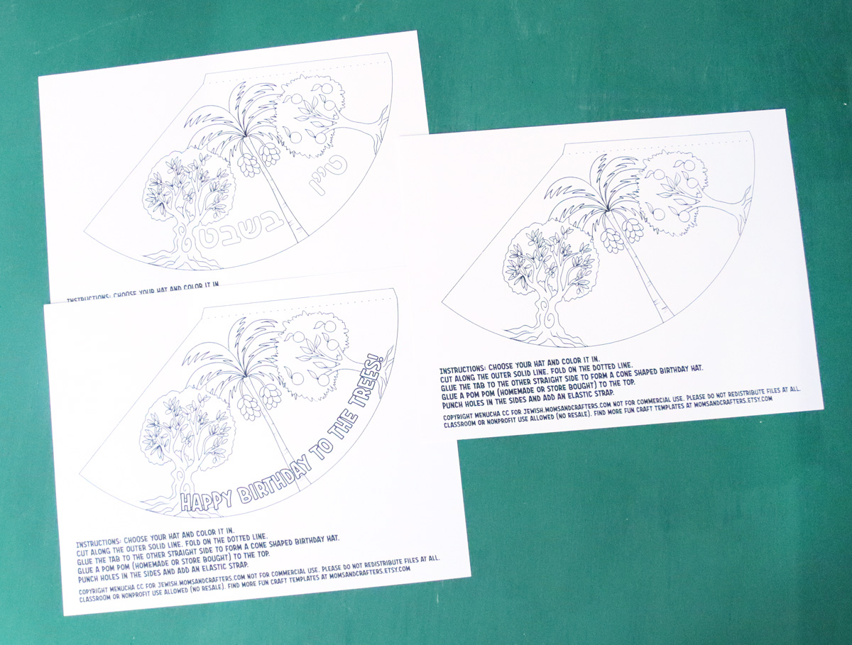 Free Printable Tu B'Shvat Hat Craft - Jewish Moms & Crafters