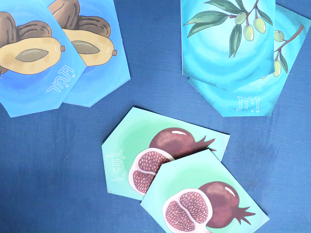 Color & Craft Shivat Haminim Garland Printable - Jewish Moms & Crafters